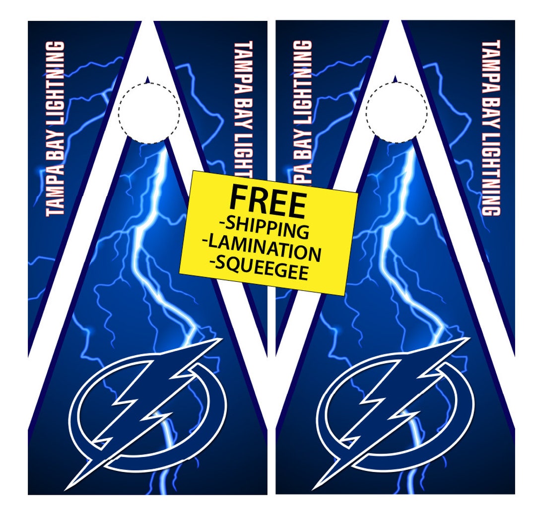 Tampa Bay Lightning Hockey Cornhole Wrap Ice (2pc) | Cornhole Decals ...