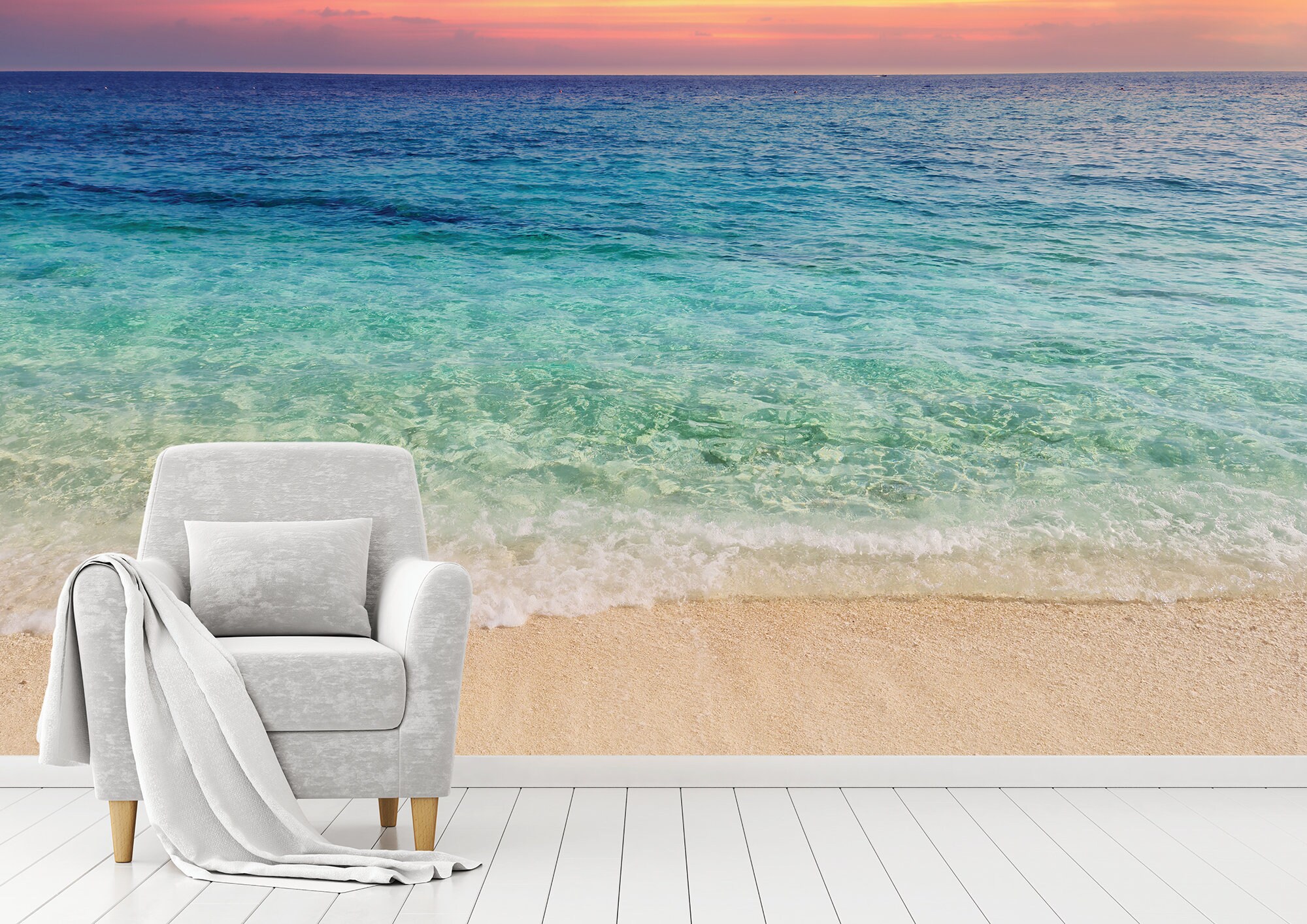 Beach Wall Mural Beach Scene Wall Mural Peel and Stick Mural Washable ...