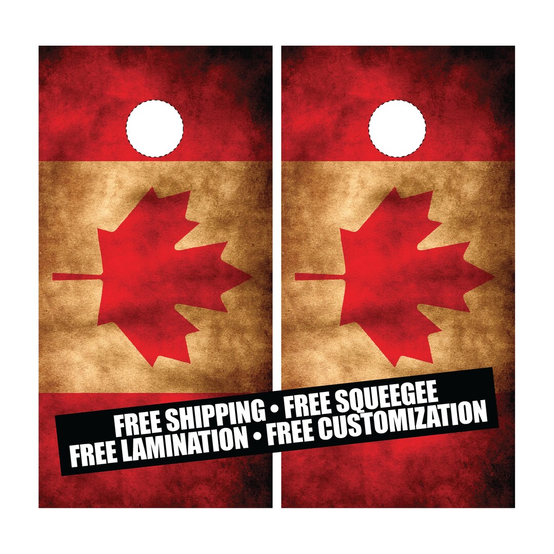 Canadian Flag Cornhole Wrap (2pc) | Canada Cornhole Decals | Free ...