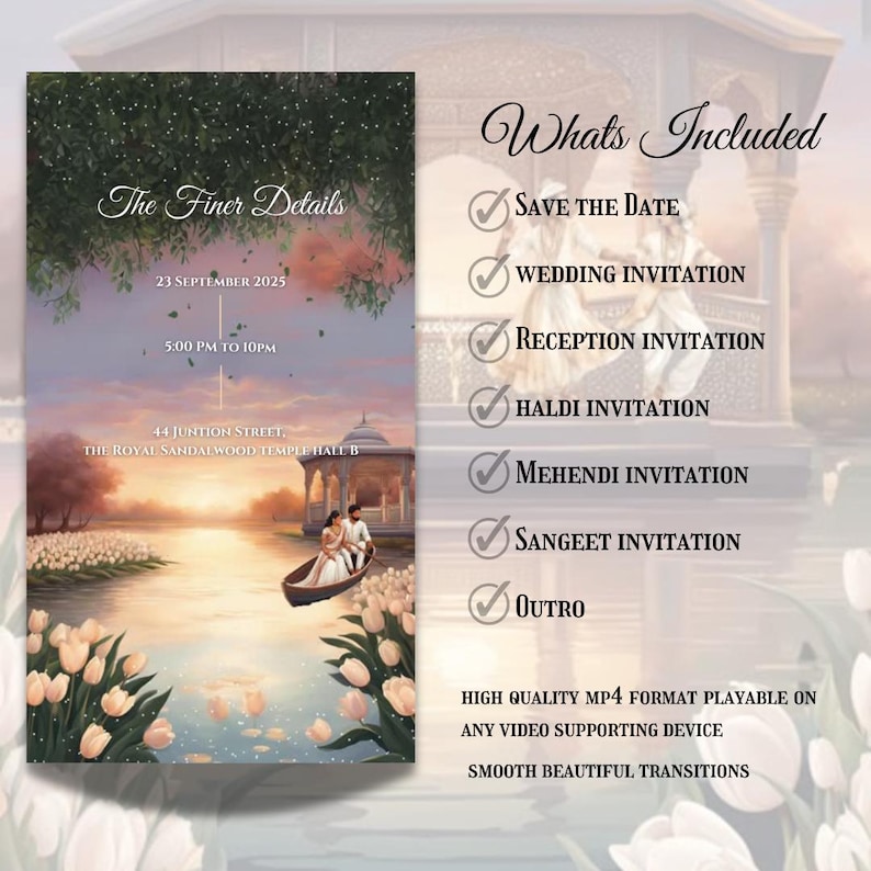 Editable Luxury Indian Wedding Video Invitation Template – Canva ...