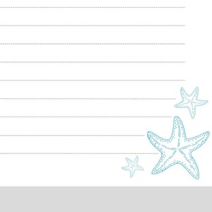 Starfish Letter Writing Paper Printable Stationery, Digital Download ...