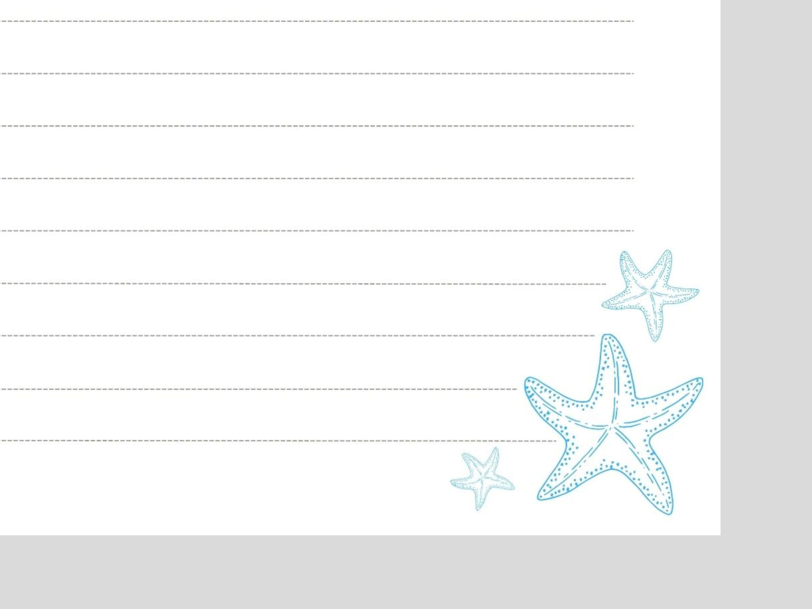 Starfish Letter Writing Paper Printable Stationery, Digital Download ...
