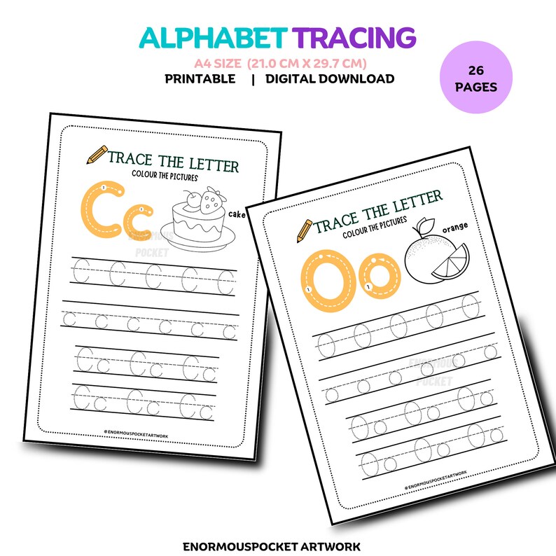 Hoja imprimible para practicar letras, trazar el alfabeto, practicar la ...