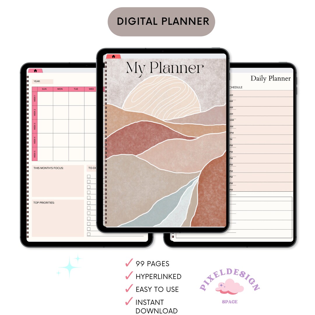Boho Digital Planner, iPad Planner, Goodnotes Planner, Daily, Weekly ...