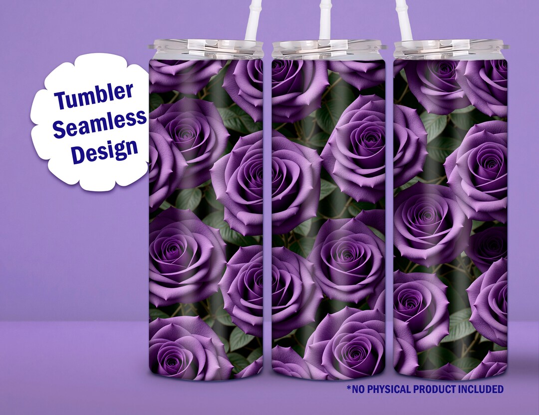 Violet Roses Wrapper, Realistic Floral Design, Sublimation for Straight ...