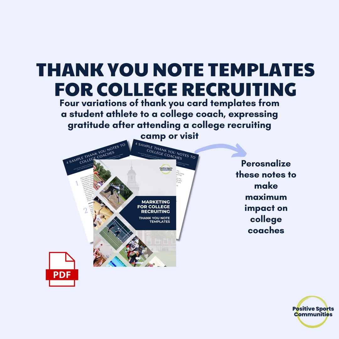 Thank You Templates for College Recruiting: Instant Download PDF for ...