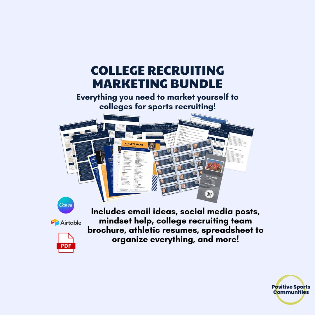 College Recruiting Bundle: Athletic Resume, Email & Social Media ...
