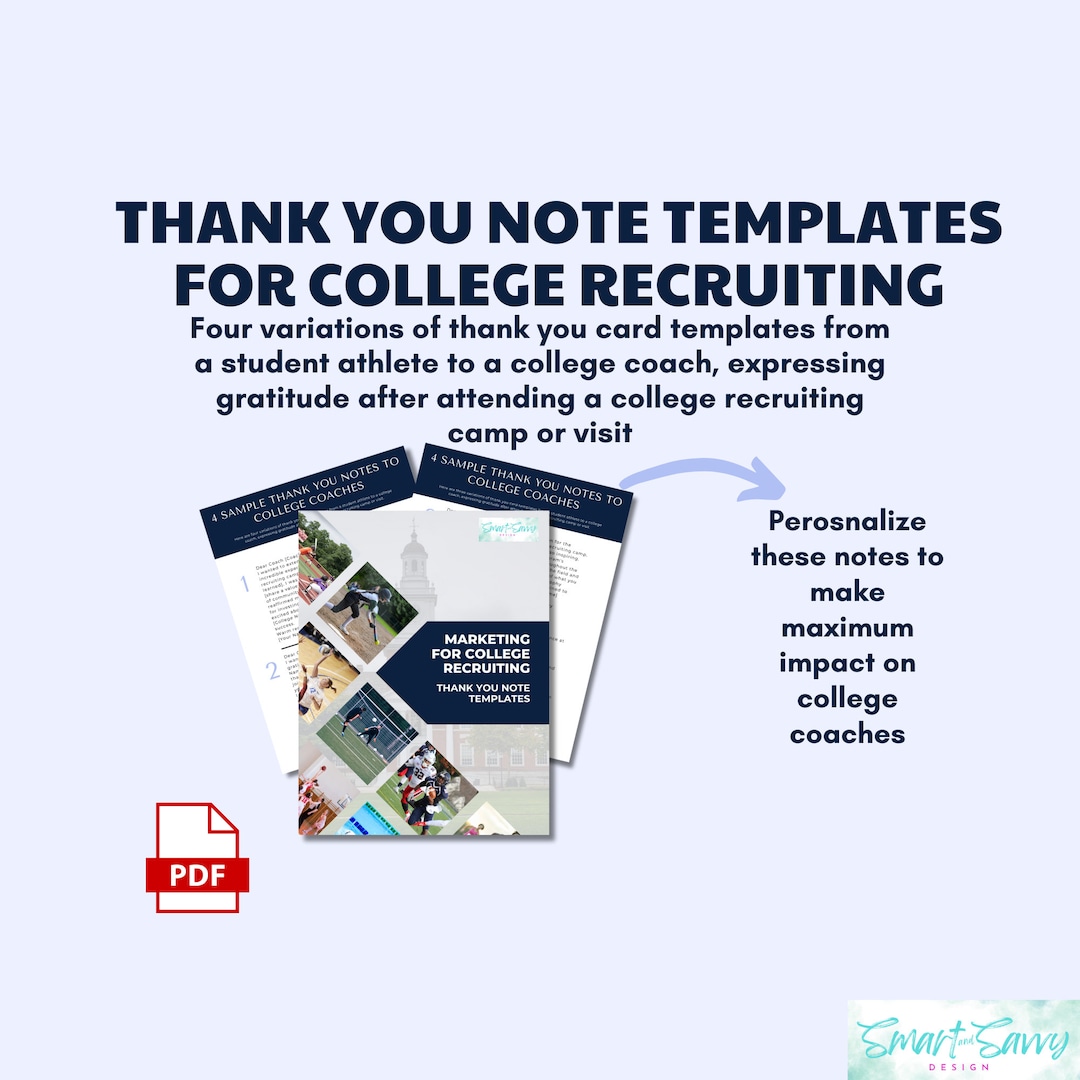 Thank You Templates for College Recruiting: Instant Download - Etsy