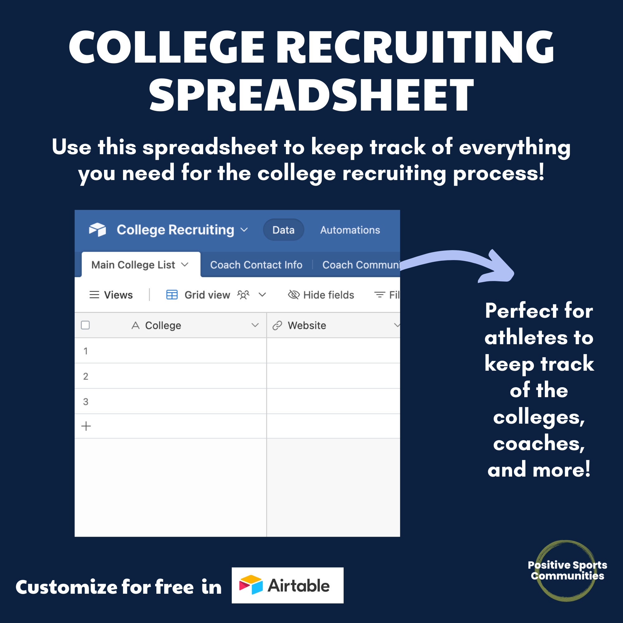 College Recruiting Spreadsheet: Streamline College Athletic Recruiting ...