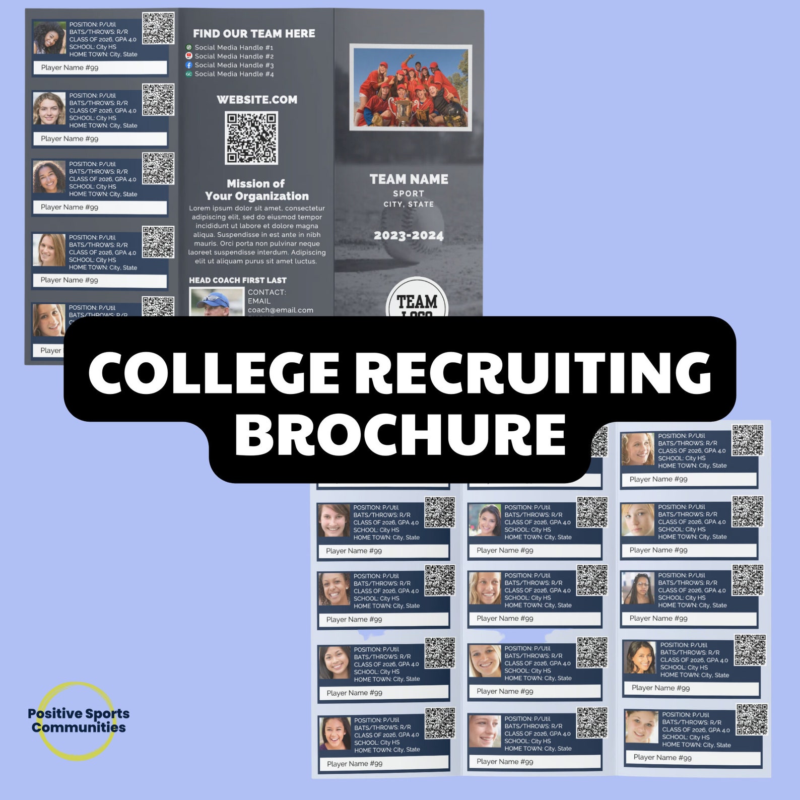 College Recruiting Brochure, Athlete Profiles, Team Brochure, College Showcases, Softball Team ...