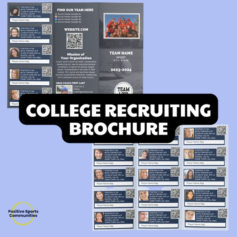 College Recruiting Brochure, Athlete Profiles, Team Brochure, College ...