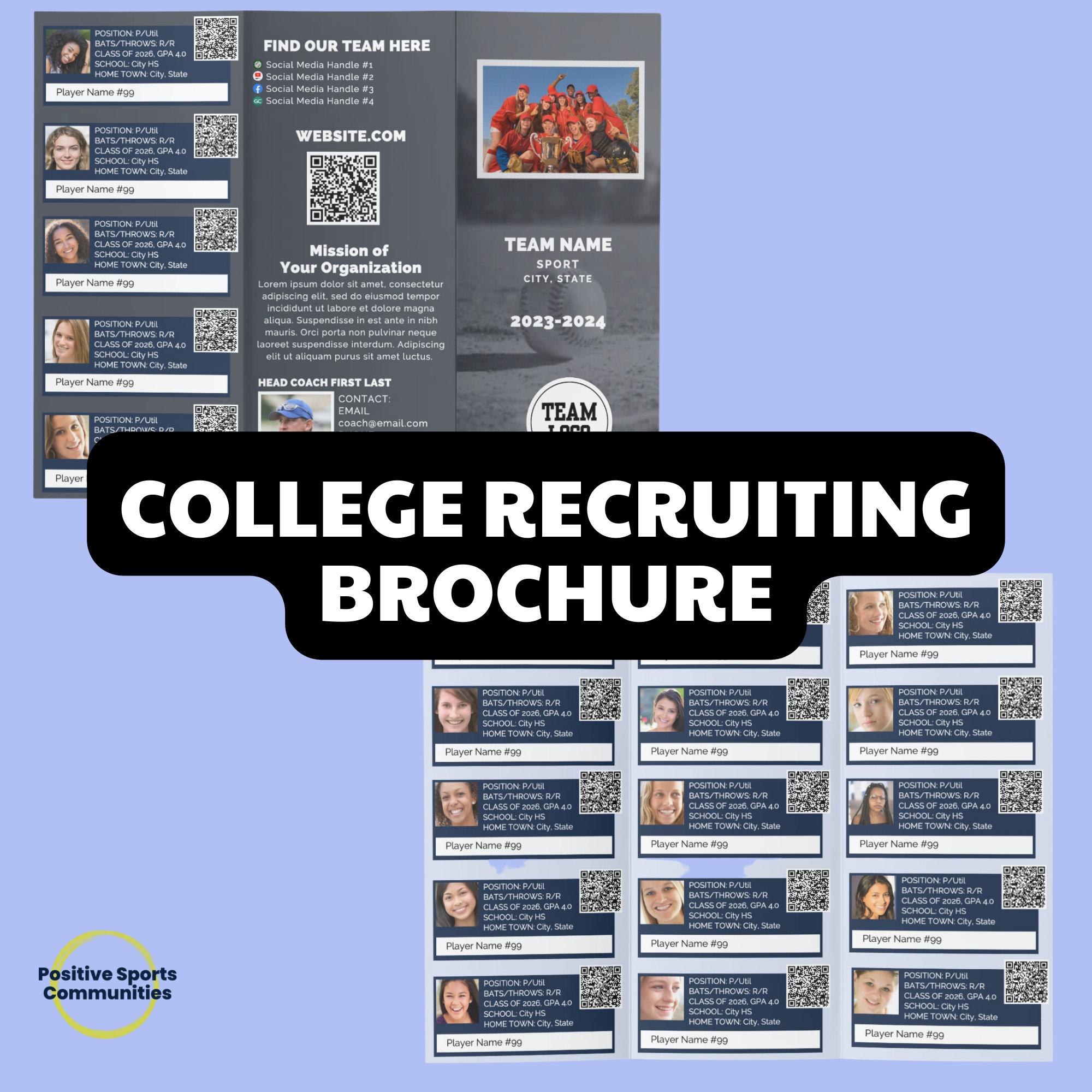 College Recruiting Brochure, Athlete Profiles, Team Brochure, College ...