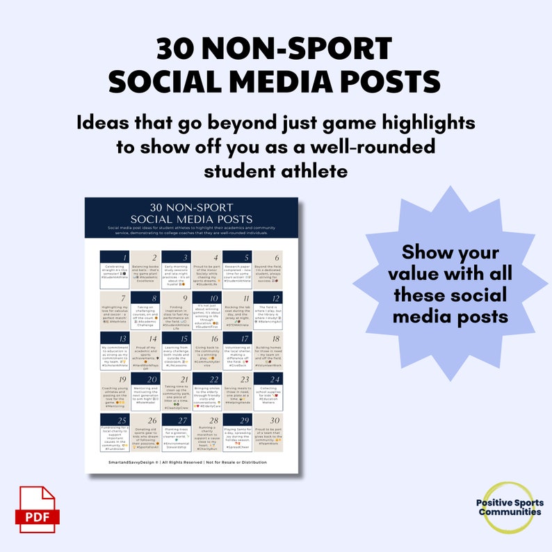 Social Media Post Ideas, Score Big in Recruiting: Instant Download PDF ...