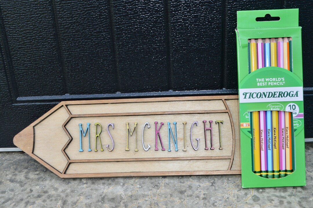 Back-to-school Teacher Bundle: Personalized Pencil Name Sign ...