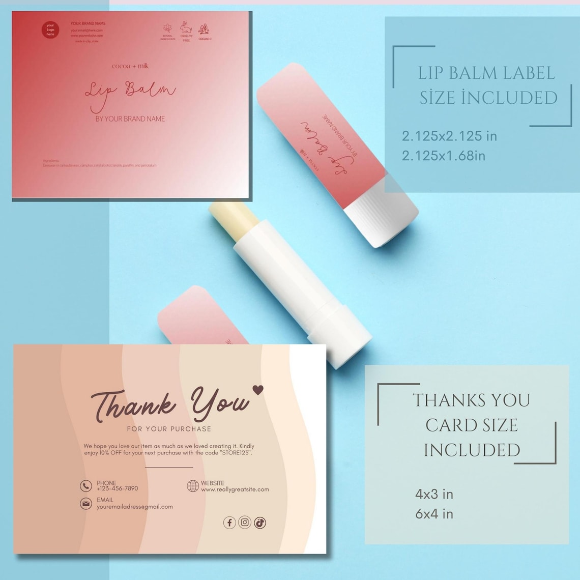Printable Instant Download: Cosmetic Product Label Template for ...