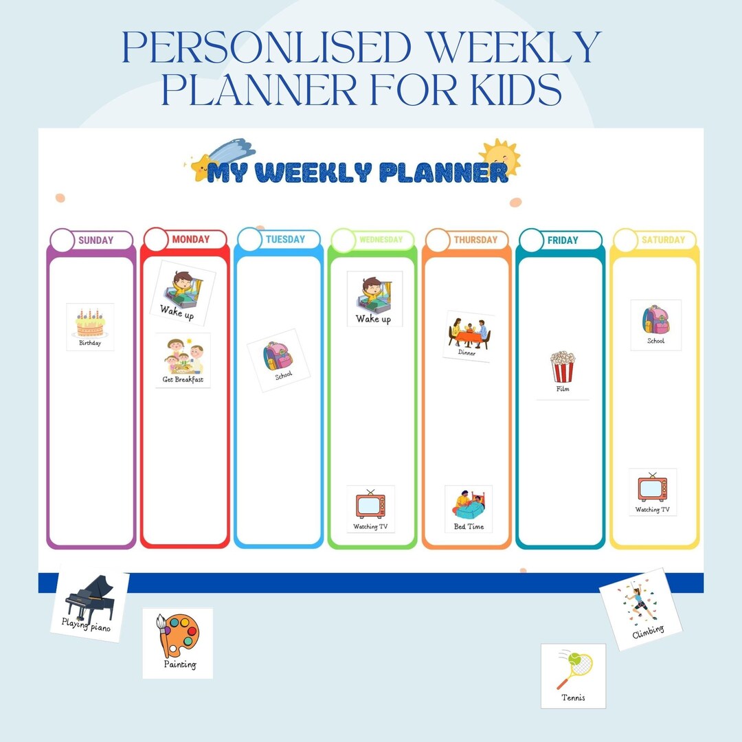 Kids Weekly Planner Printable More Responsible Children With Exciting ...