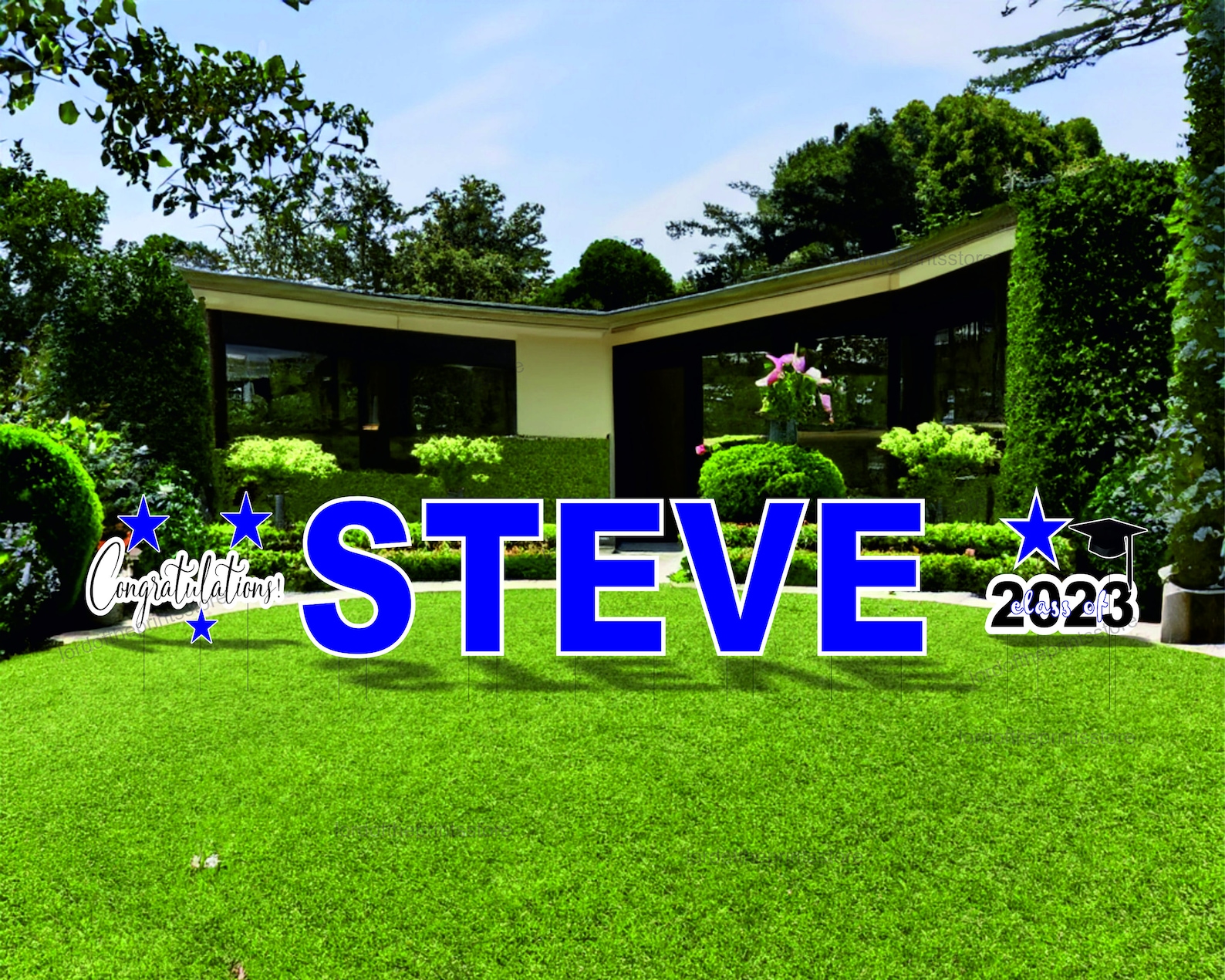 Custom Graduation Yard Sign | 15" Lawn Letters With Stakes ...