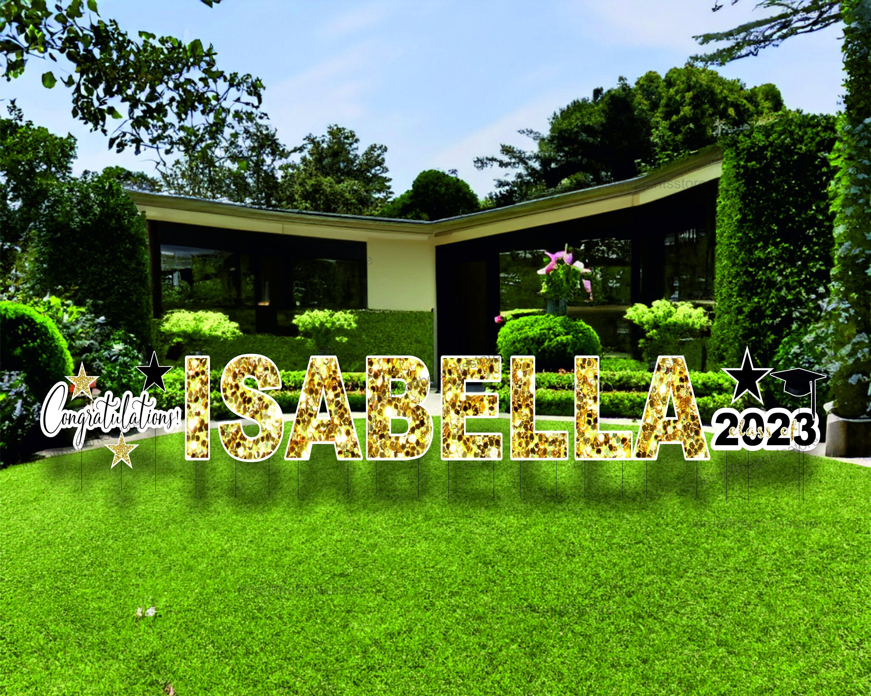 Custom Graduation Yard Sign | 15" Lawn Letters With Stakes ...