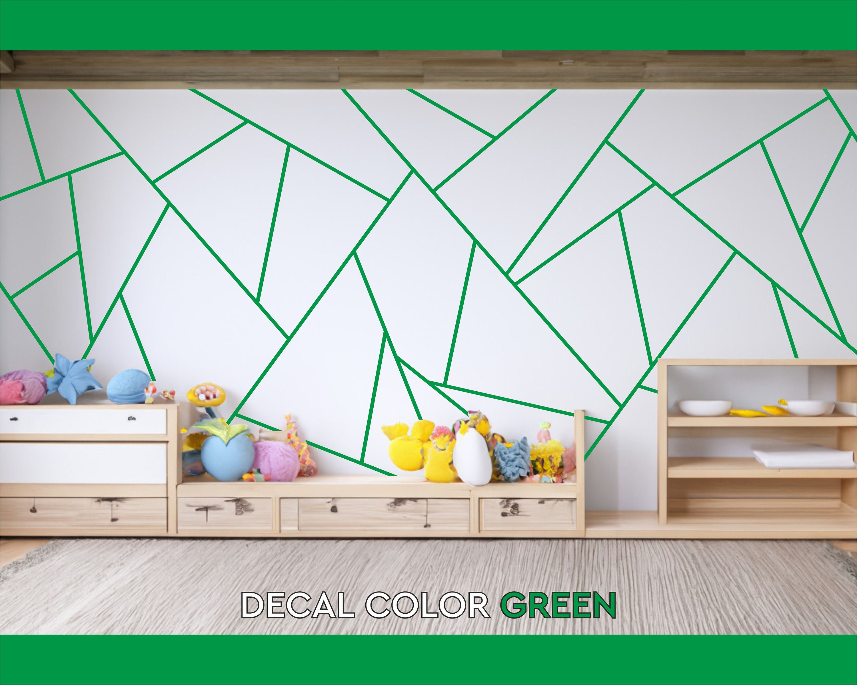 Gold Silver Wall Decal Peel and Stick Geometric Line Wall Sticker ...
