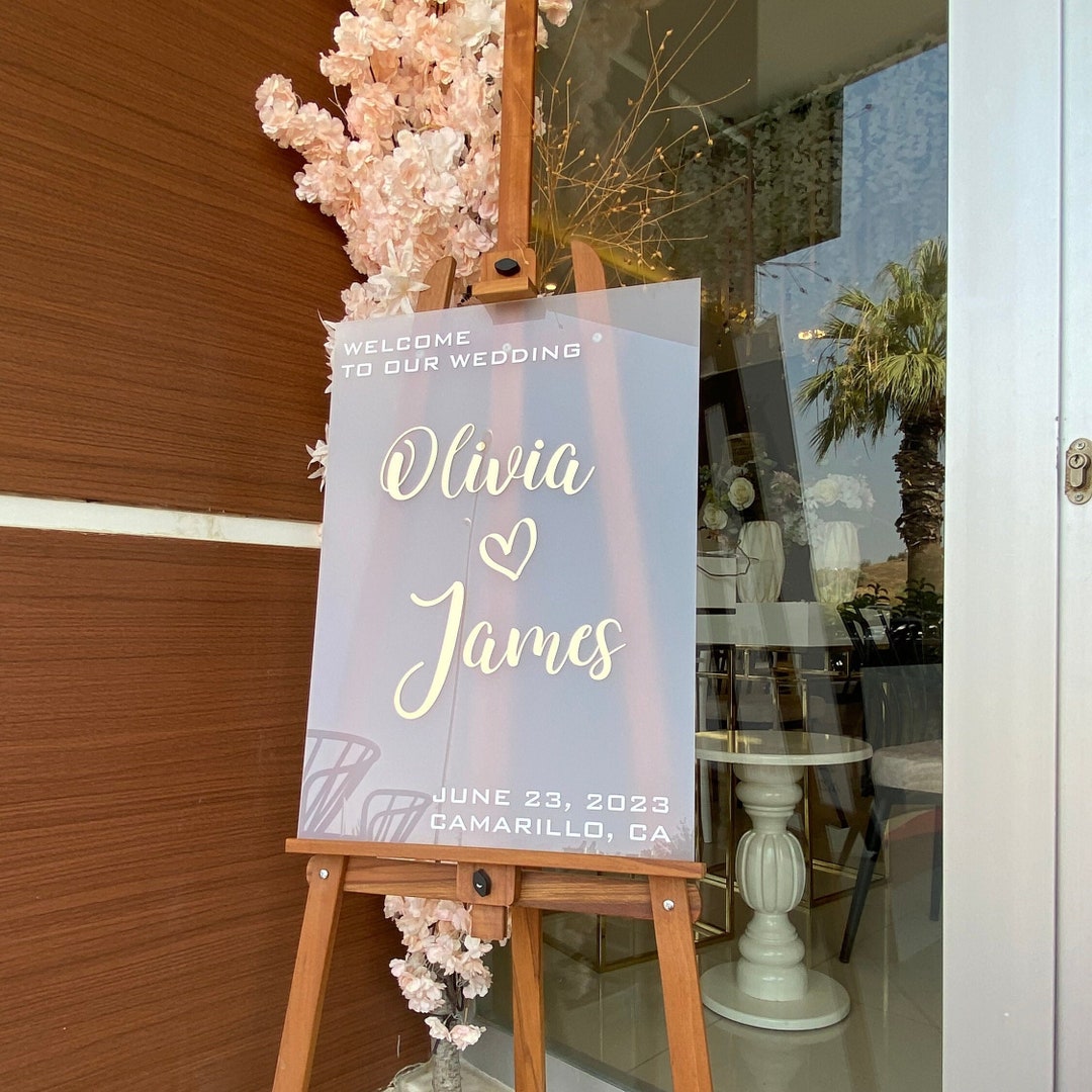 Frosted Acrylic Wedding Welcome Sign, Event Sign, Personalized Wedding ...
