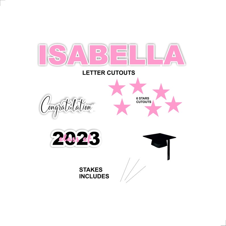 Custom Graduation Yard Sign | 15" Lawn Letters With Stakes ...