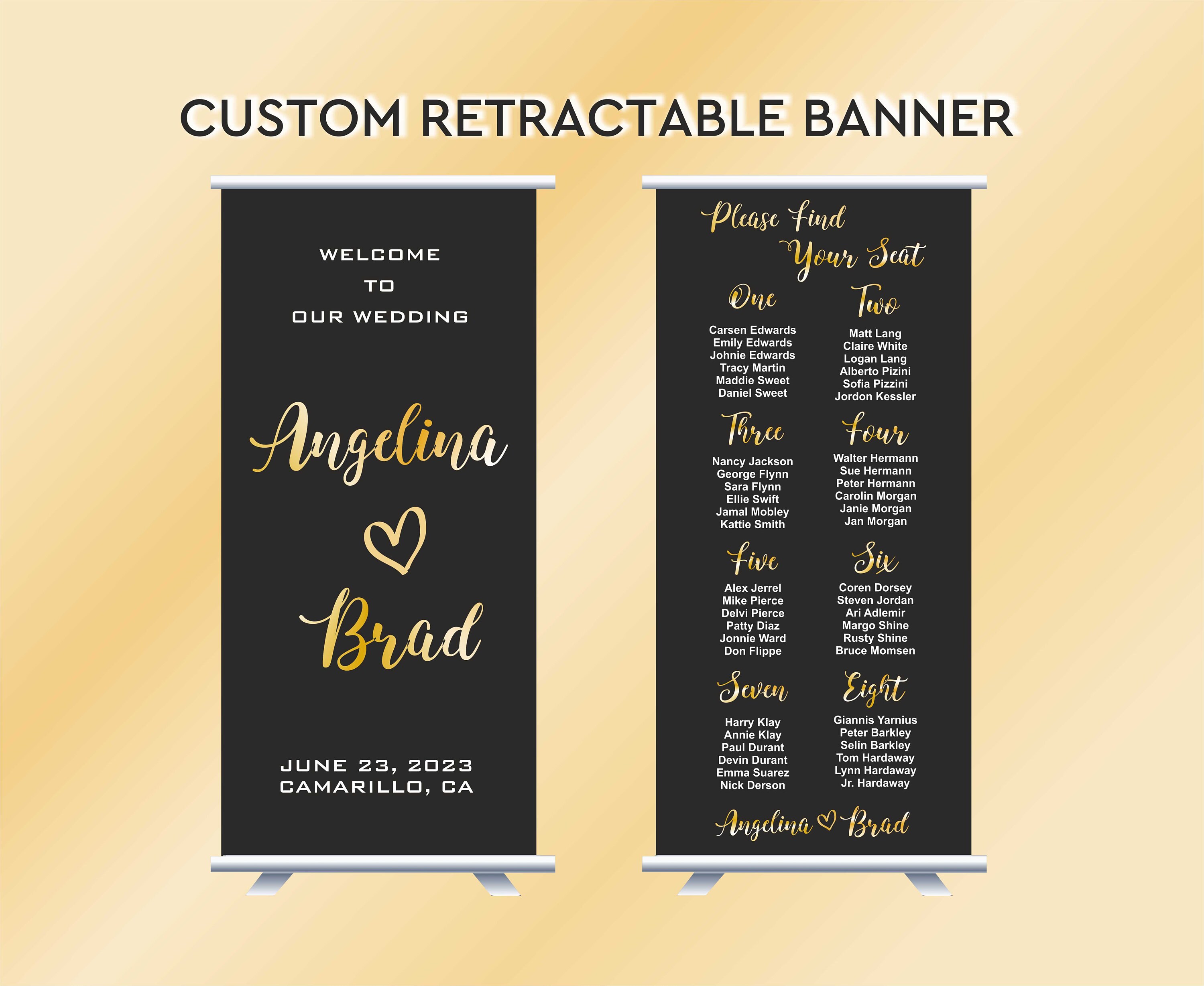 Brand Roll Banner | Custom Wedding Retractable Banner Stand Included ...
