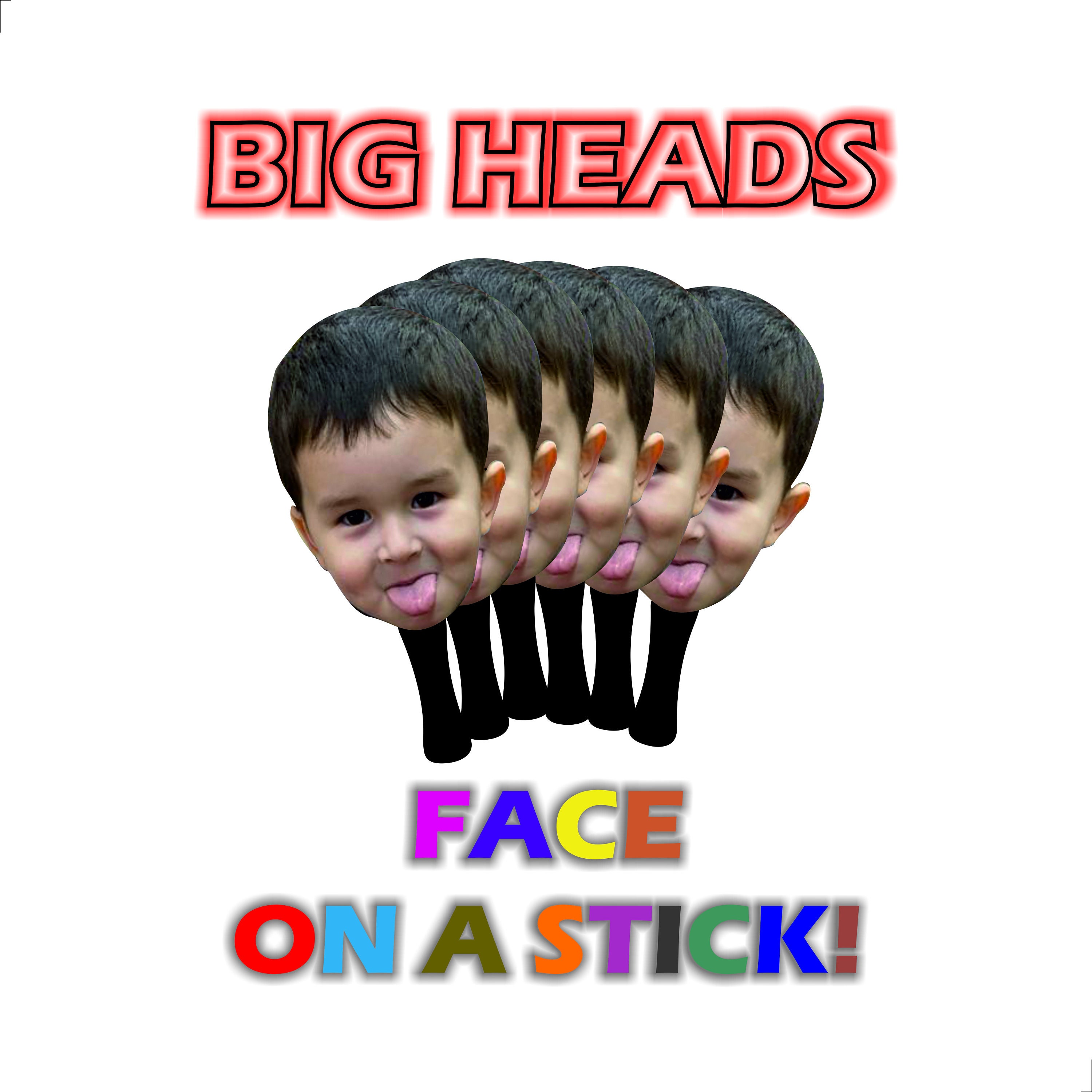 12 " Big Head Stick, Face on a Stick, Head Cuts, Bachelor Party, Heals ...