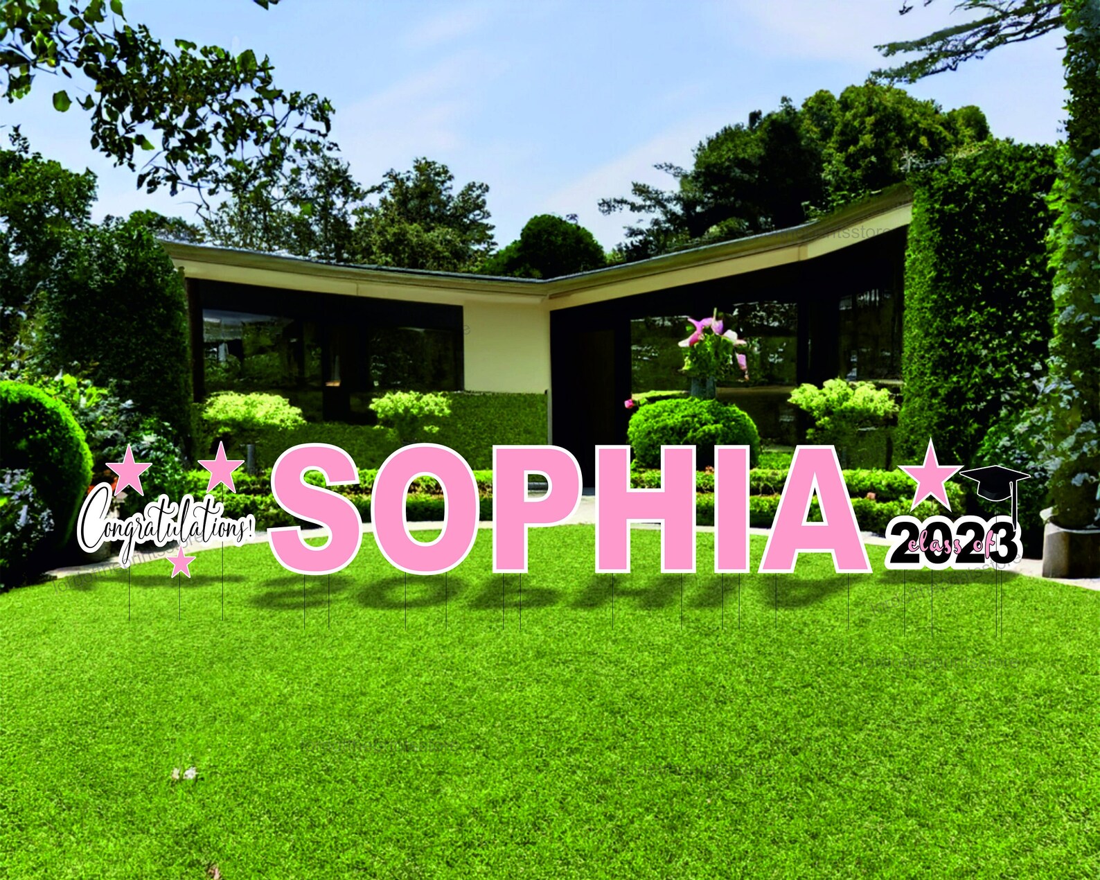 Custom Graduation Yard Sign | 15" Lawn Letters With Stakes ...