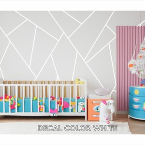 Gold Silver Wall Decal | Peel and Stick Geometric Line Wall Sticker ...