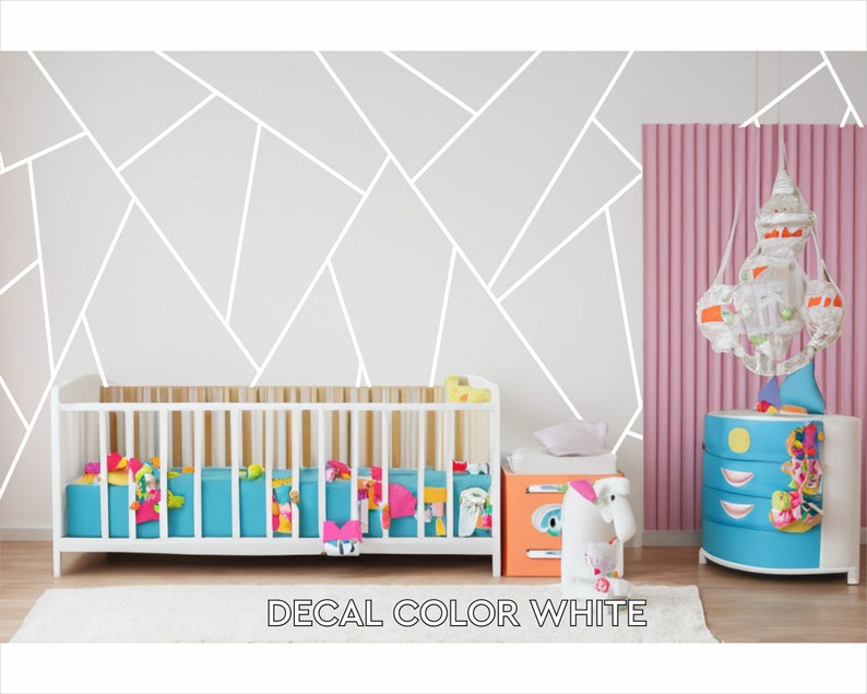 Gold Silver Wall Decal Peel and Stick Geometric Line Wall Sticker ...