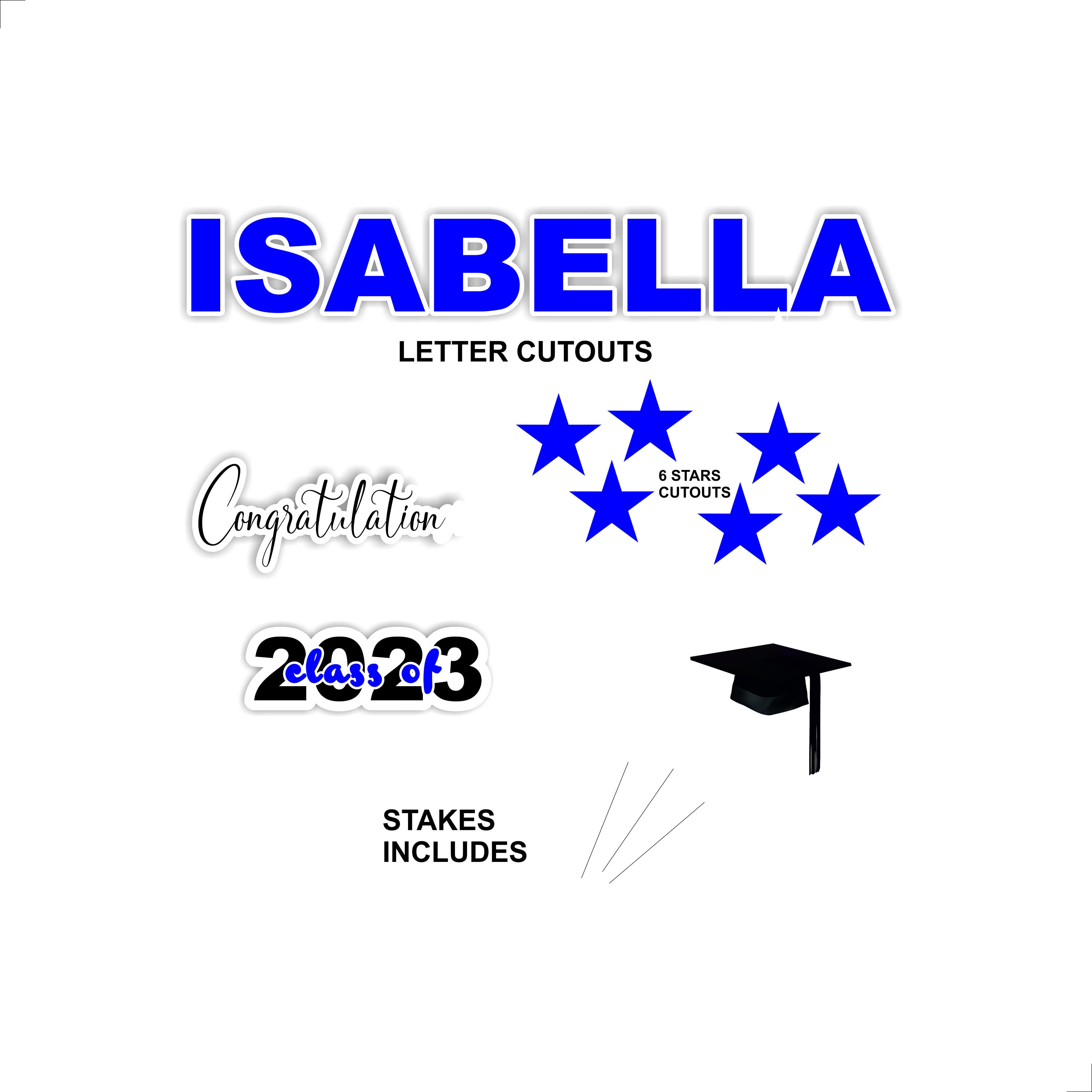 Custom Graduation Yard Sign | 15" Lawn Letters With Stakes ...