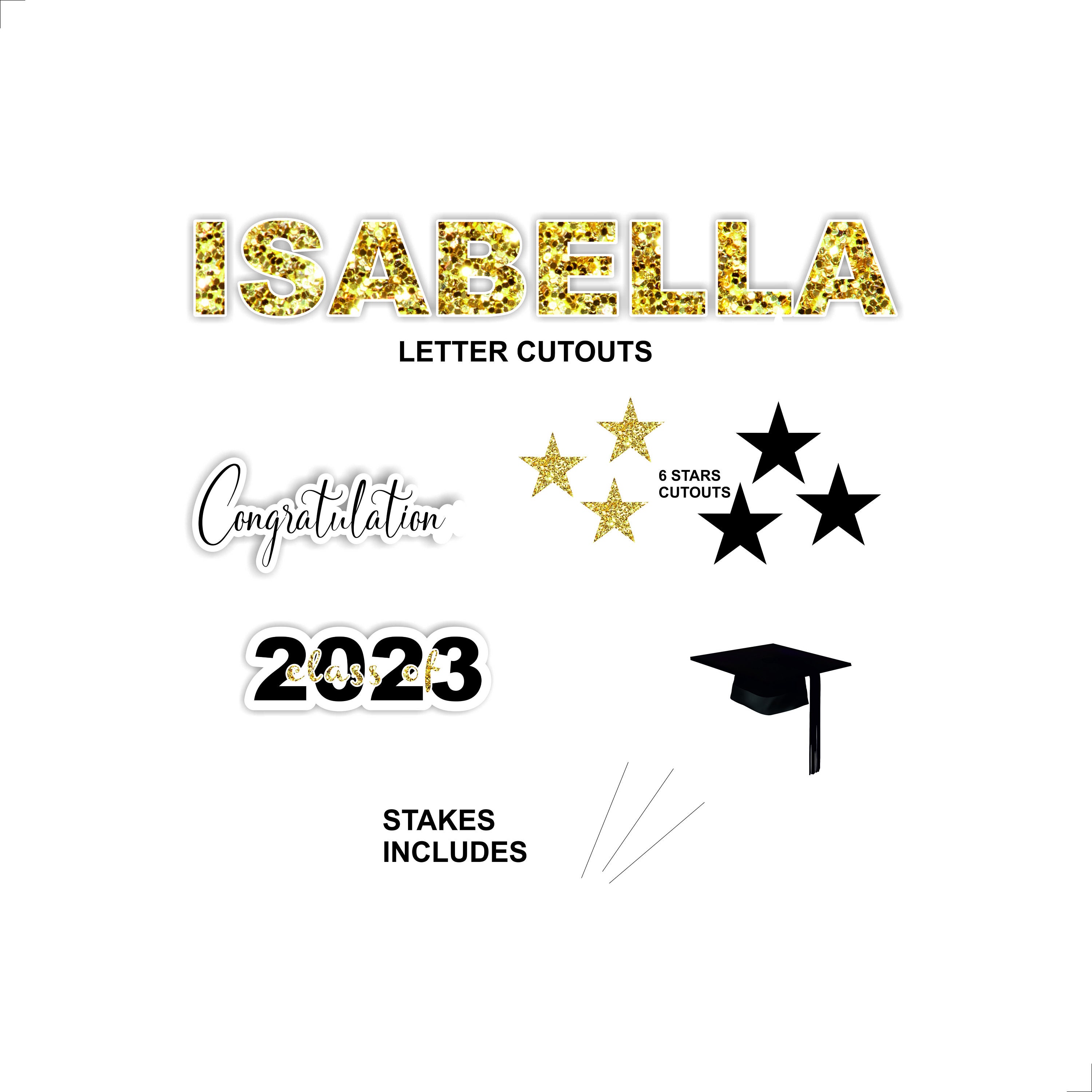 Custom Graduation Yard Sign | 15" Lawn Letters With Stakes ...
