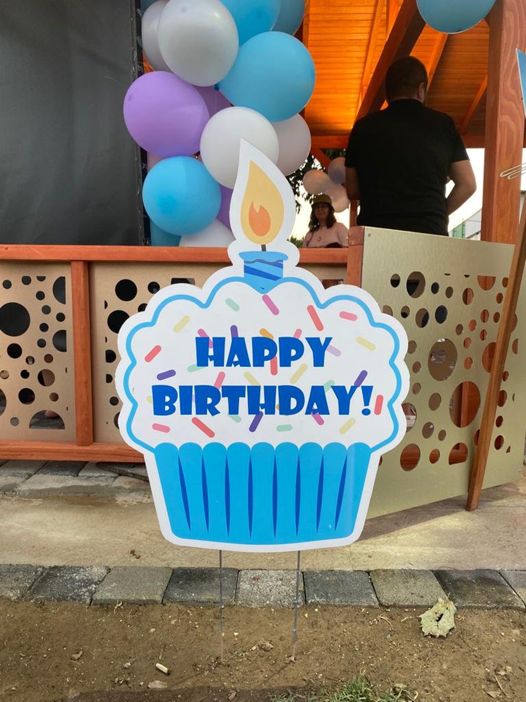 Cupcake Yard Card, Happy Birthday Yard Sign, Personalized Birthday Sign ...