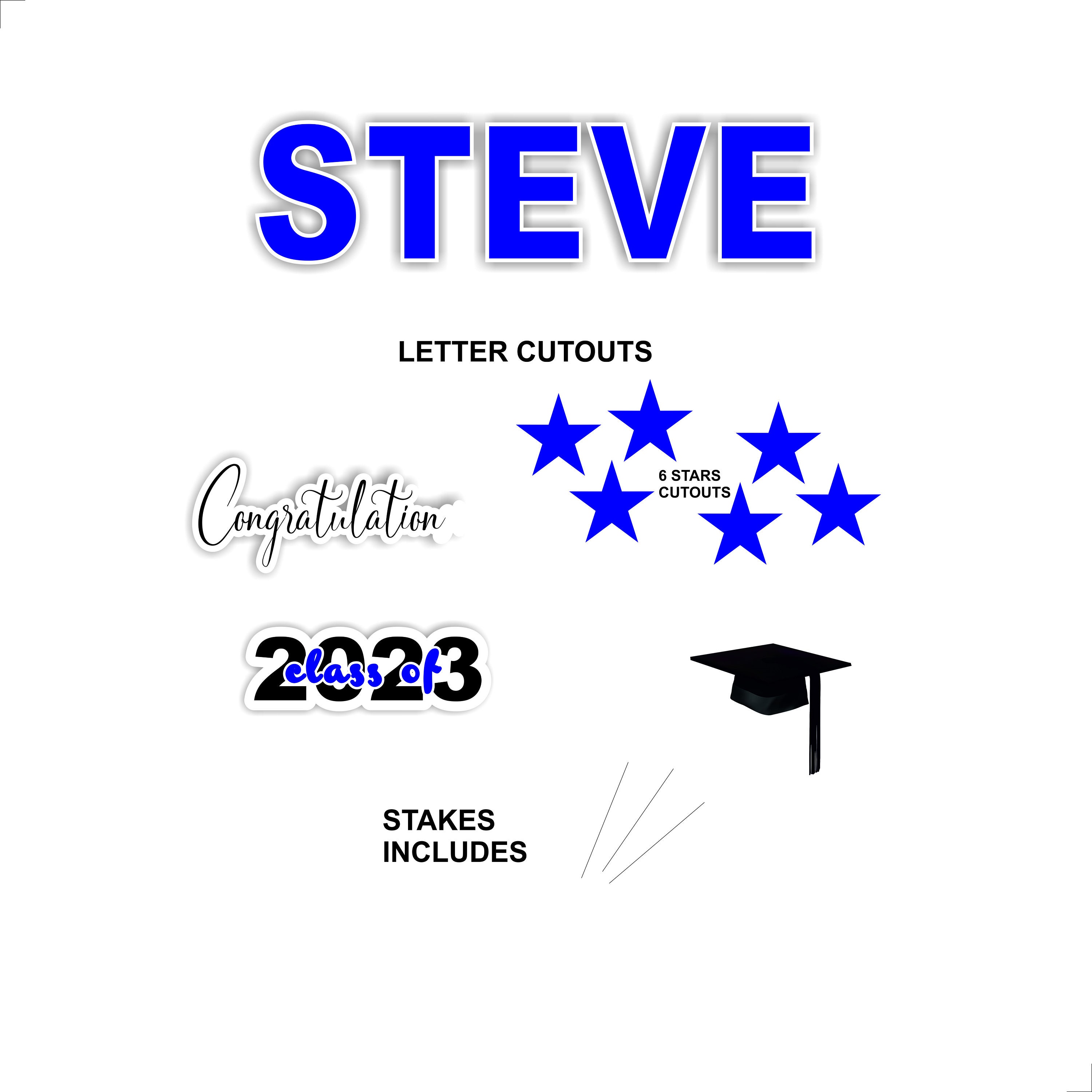 Custom Graduation Yard Sign | 15" Lawn Letters With Stakes ...