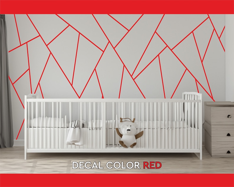Gold Silver Wall Decal Peel and Stick Geometric Line Wall Sticker Colorful Lines Wall Decal ...