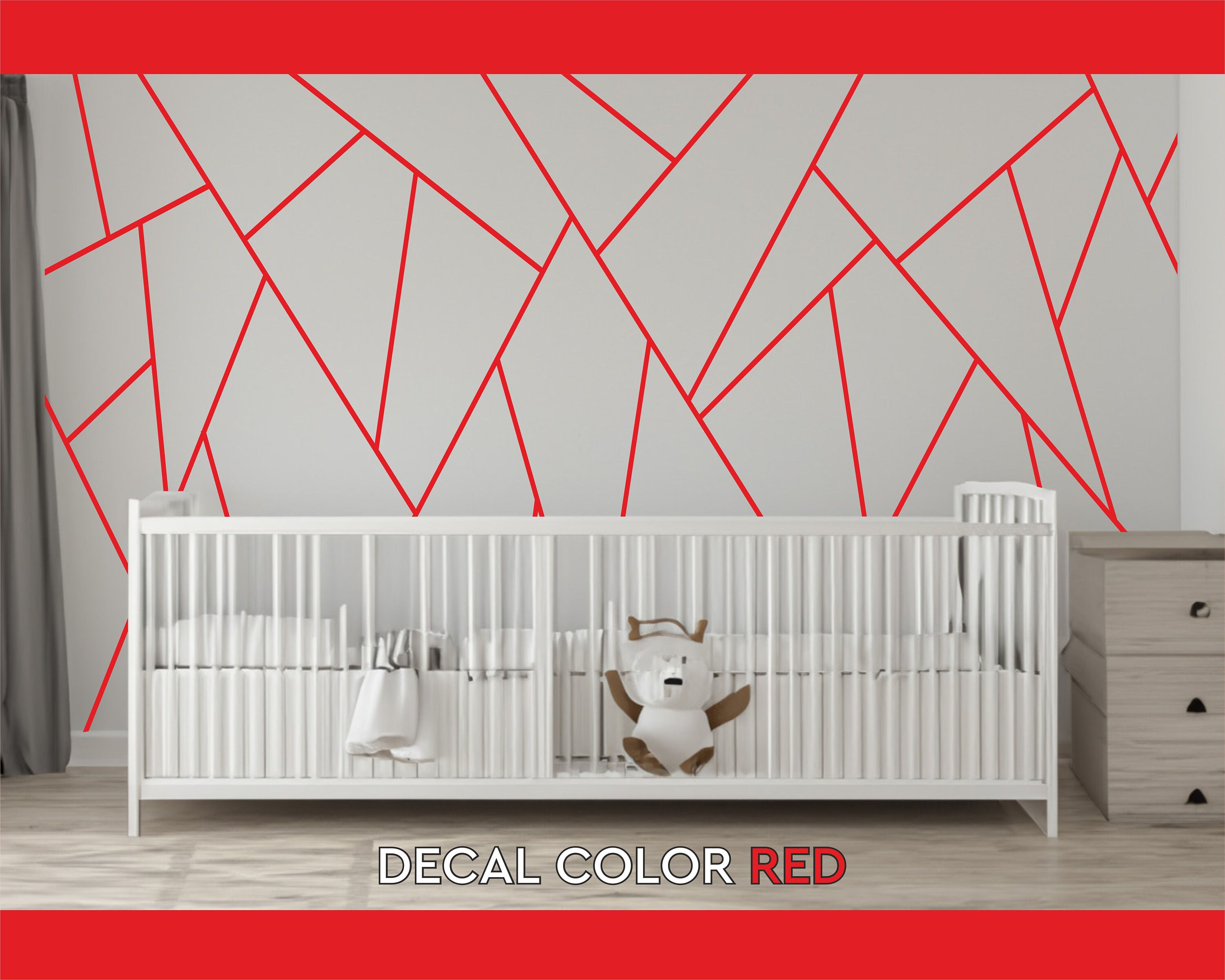 Gold Silver Wall Decal Peel and Stick Geometric Line Wall Sticker ...