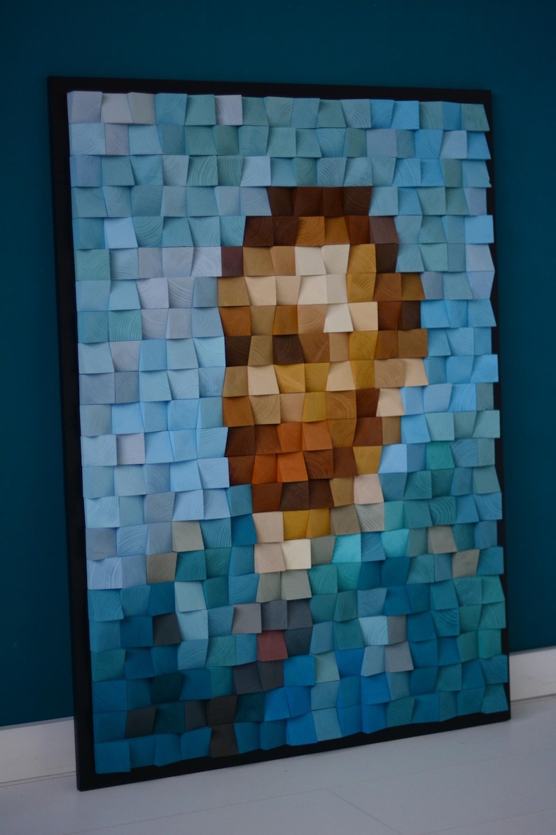 Van Gogh Self-portrait: Handmade Wood Mosaic Wall Art - Etsy