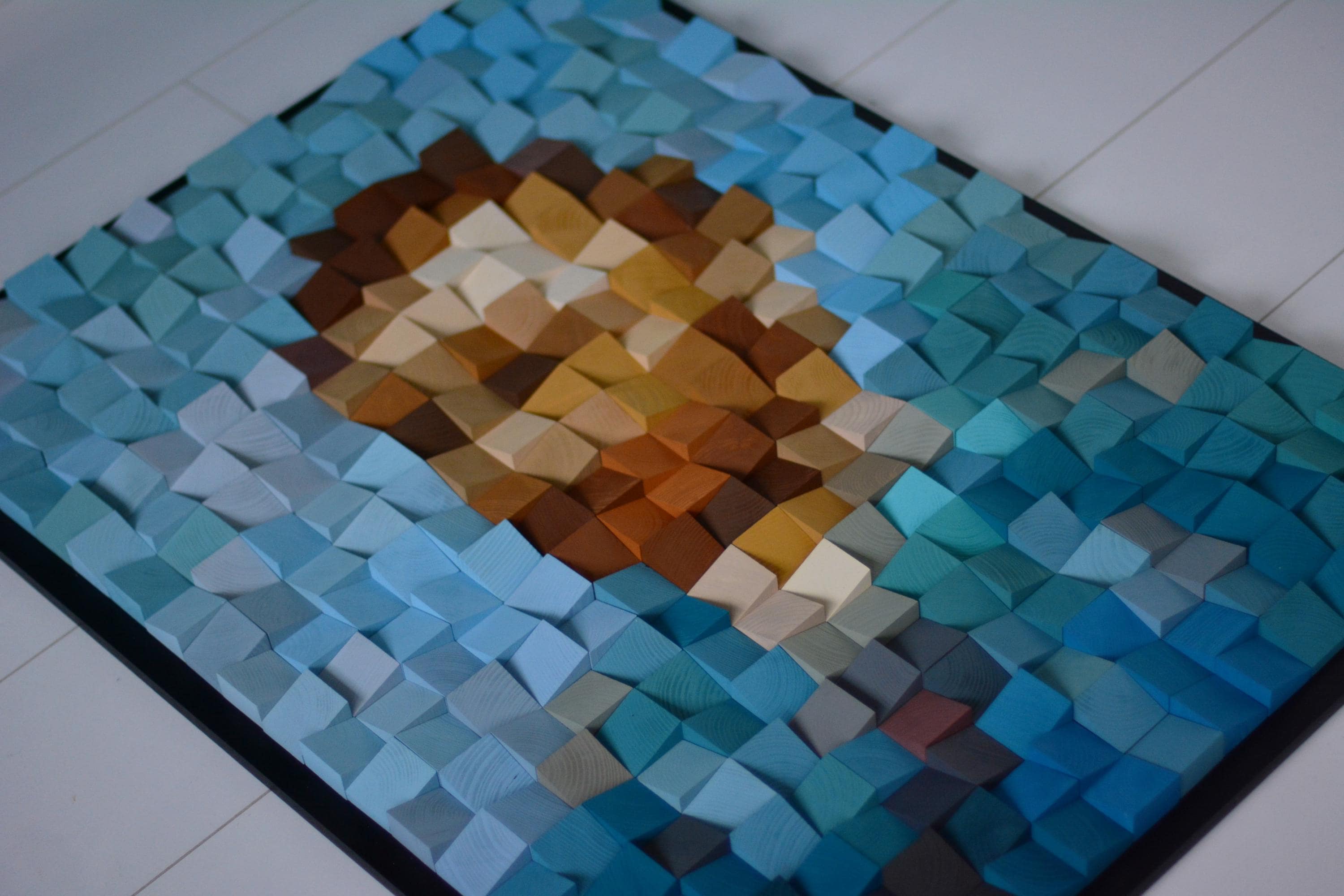 Van Gogh Self-portrait: Handmade Wood Mosaic Wall Art - Etsy