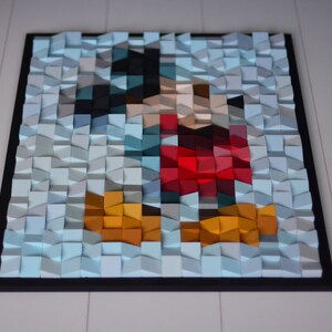 Mickey Mouse Wood Mosaic Sculpture: Unique 3D Wall Art - Etsy