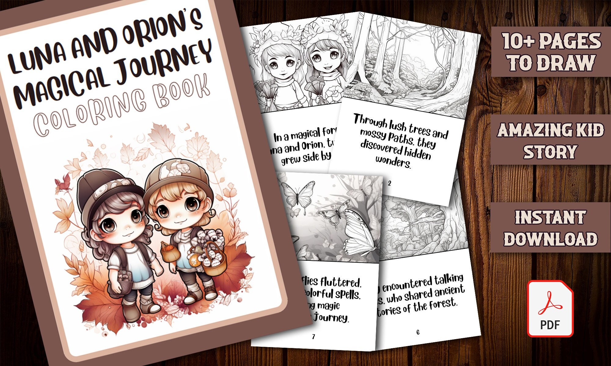 Adventure Coloring Book With Story for Kids and Adults | Instant ...