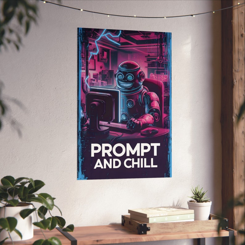 Prompt and Chill,ai Posters, Robot Poster, Artifical Intelligence ...