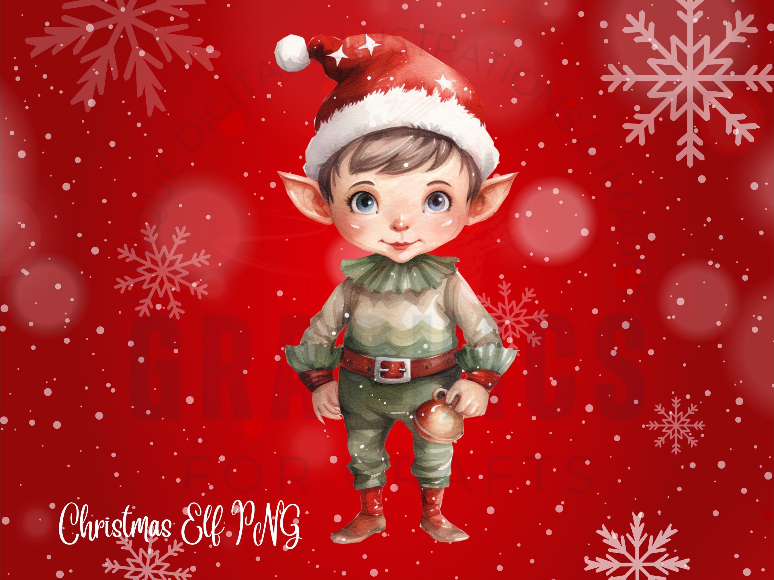 Christmas Elf Bundle PNG Sticker Bundle, High-res Illustrations ...
