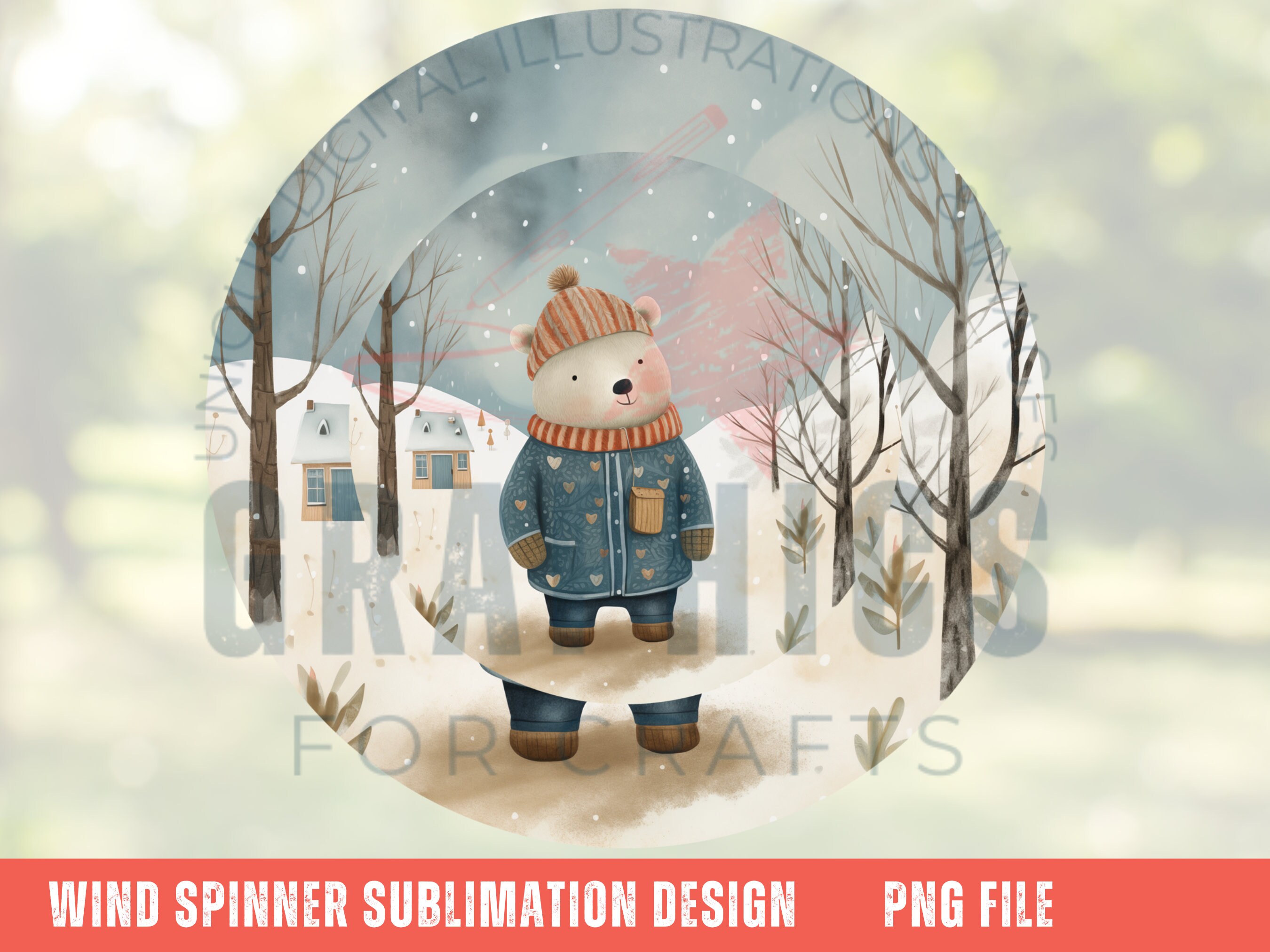 Bear PNG 6 PNG Bundle for Sublimation Bear Wind Spinner Designs for ...