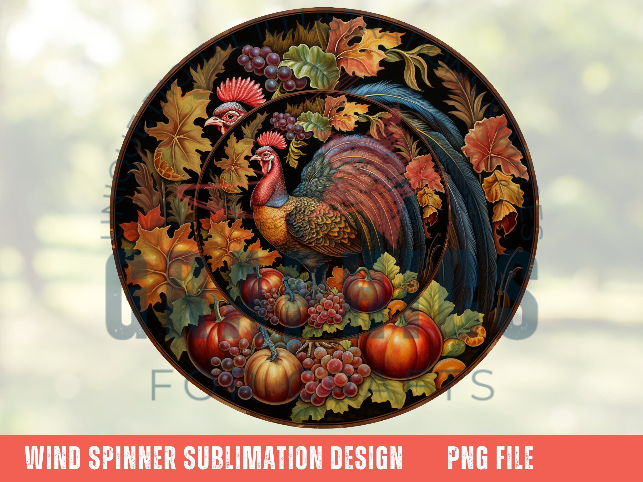 Thanksgiving Turkey Wind Spinner PNG 6 PNG Bundle for - Etsy