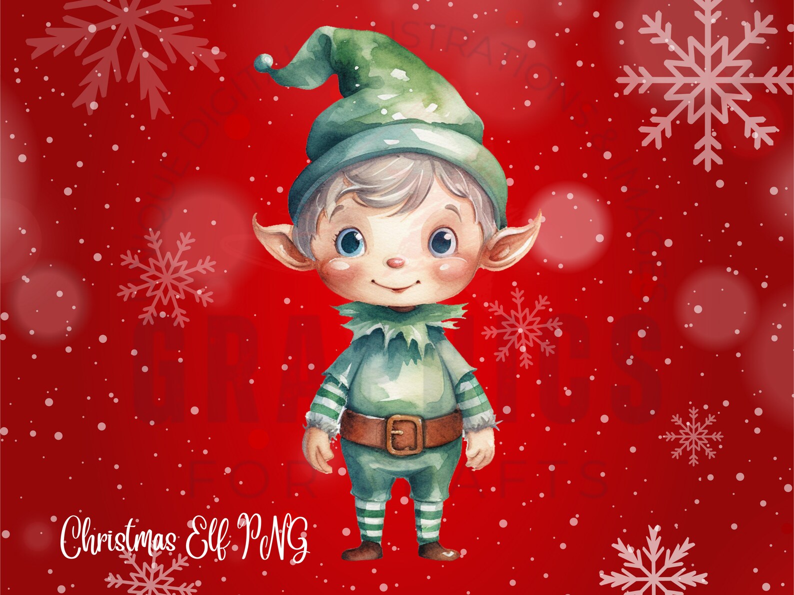 Christmas Elf Bundle PNG Sticker Bundle, High-res Illustrations ...