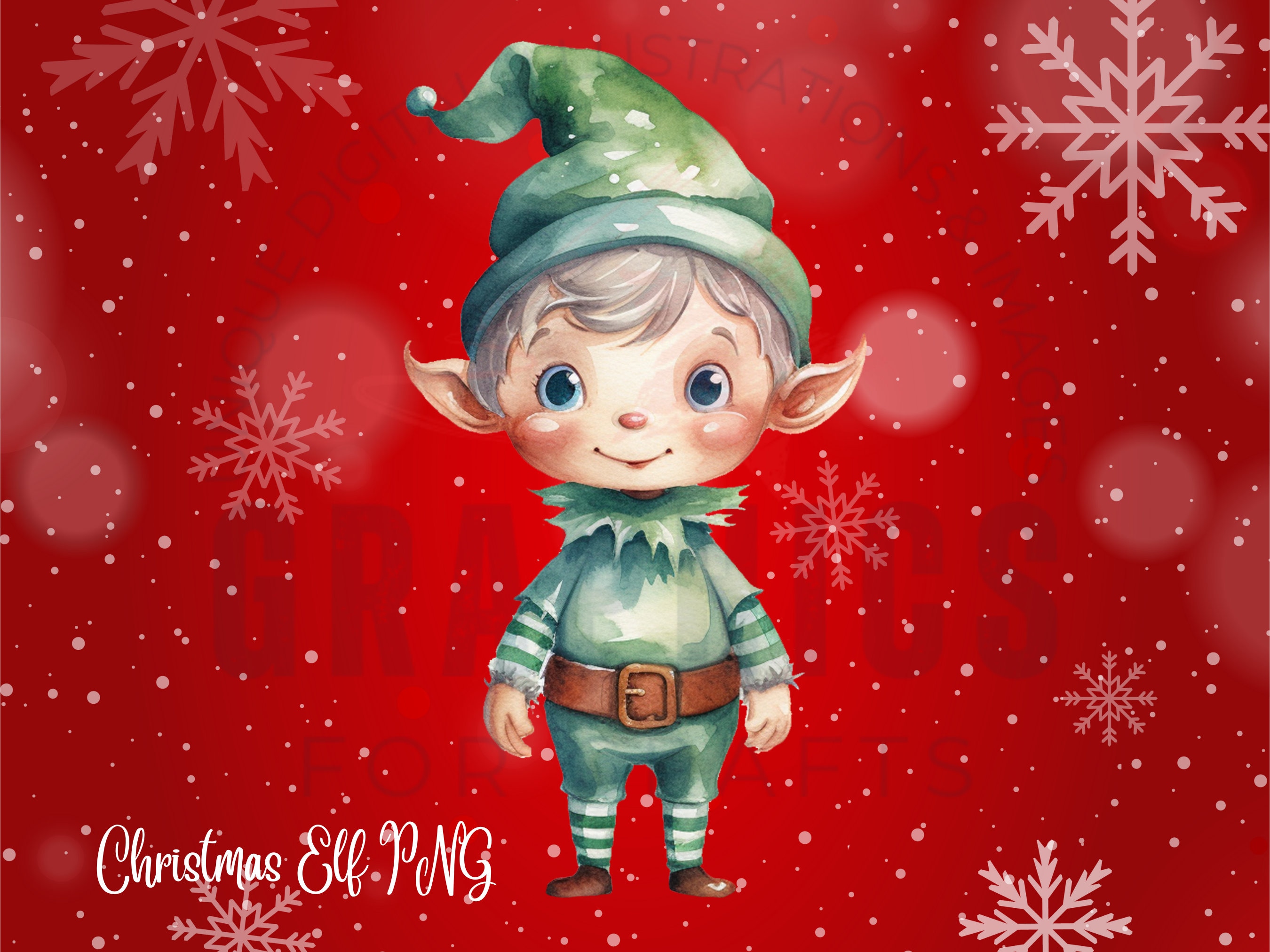 Christmas Elf Bundle PNG Sticker Bundle, High-res Illustrations ...