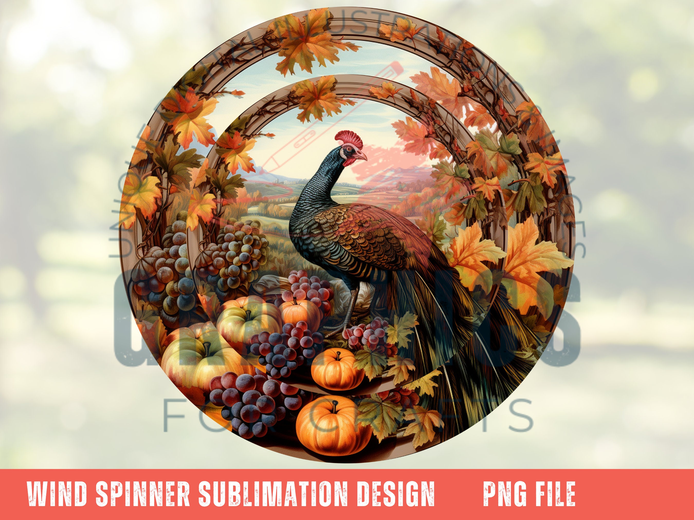 Thanksgiving Turkey Wind Spinner PNG 6 PNG Bundle for - Etsy