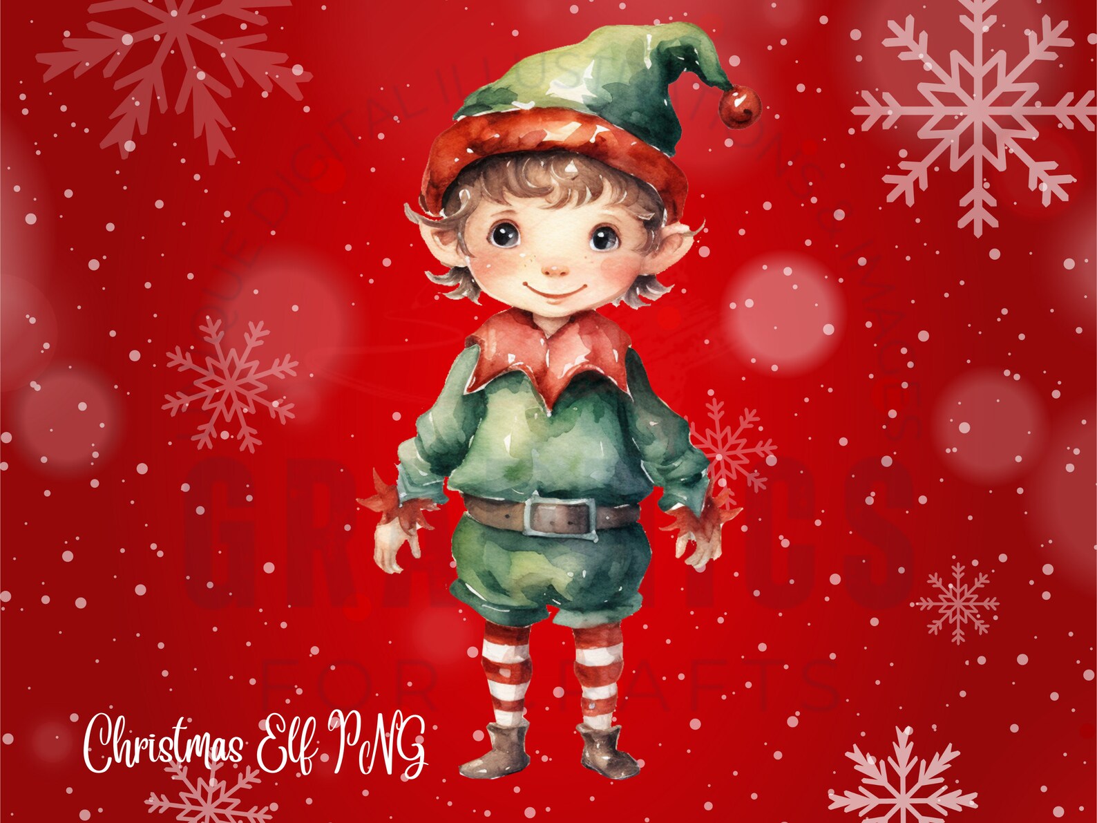 Christmas Elf Bundle PNG Sticker Bundle, High-res Illustrations ...