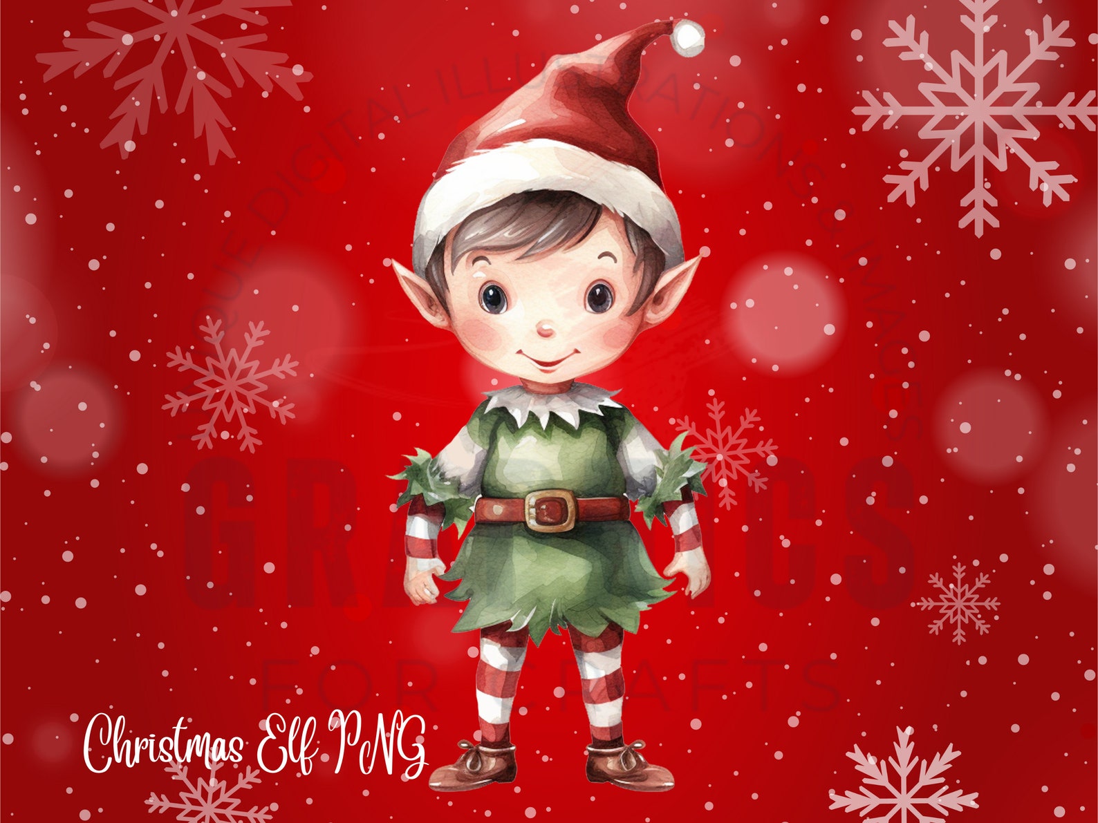 Christmas Elf Bundle PNG Sticker Bundle, High-res Illustrations ...