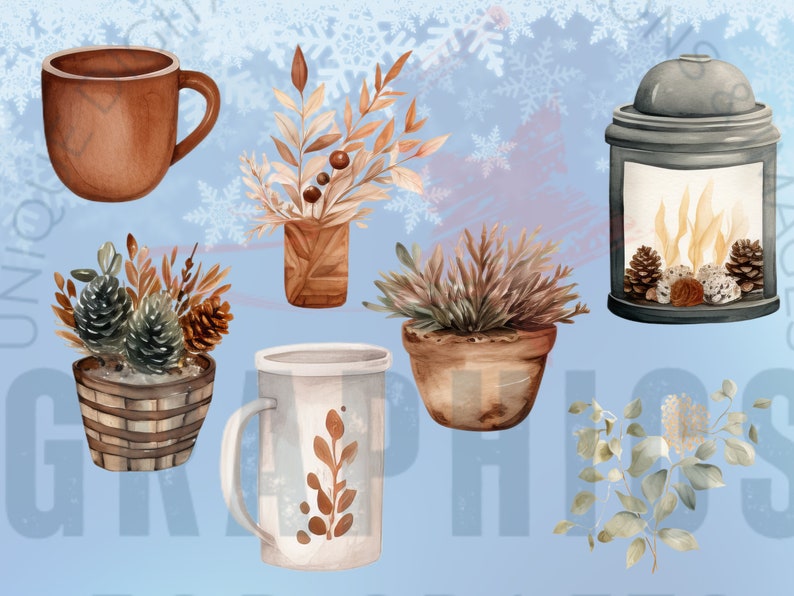 Winter PNG Sticker Bundle, High-res Illustrations, Digital Download ...